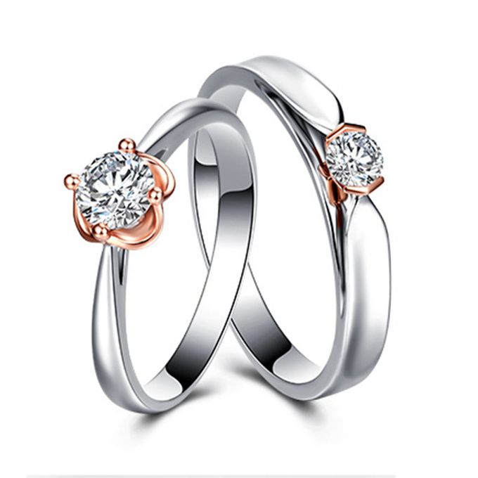 Tiaria Eternal Heart Diamond Ring Perhiasan Cincin Pernikahan Emas dan ...