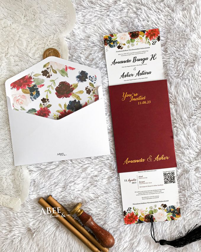 Unique Invitation Wedding, pop up slider invitation,push & pull | ABee ...