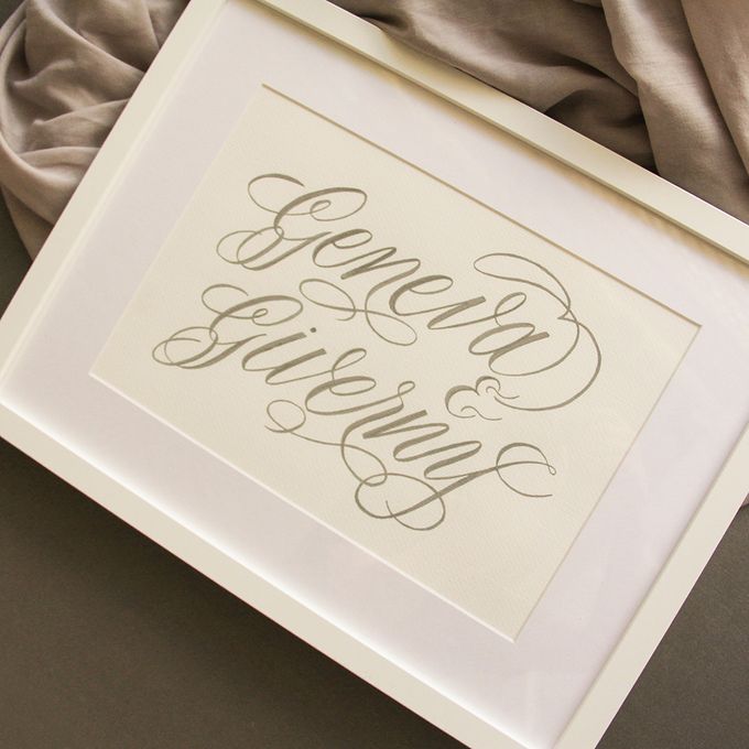 Geneva & Giverny Babies Name | Calligraphy By Mercia | Bridestory