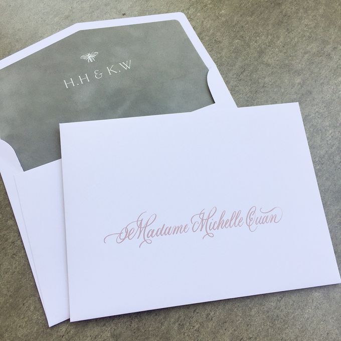 Henry & Karina Wedding Guests' Envelope & Name Tag | Calligraphy By ...