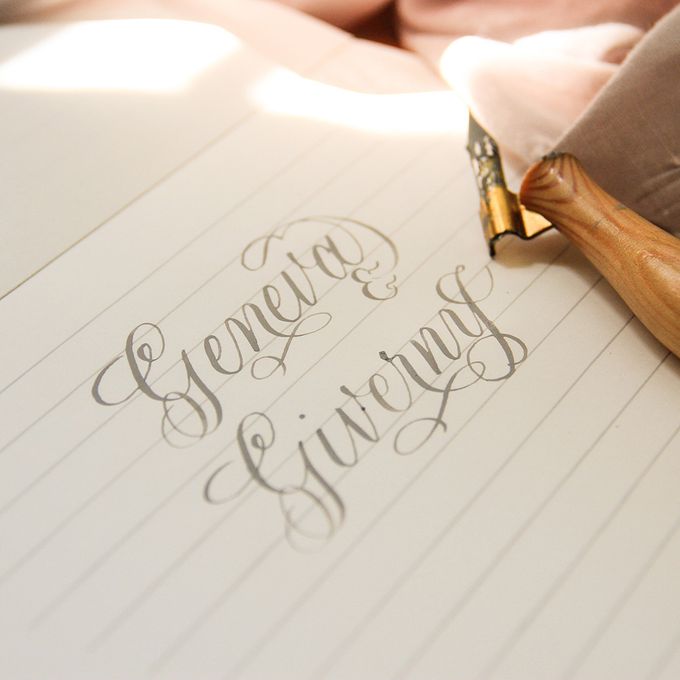 Geneva & Giverny Babies Name by Calligraphy By Mercia | Bridestory.com