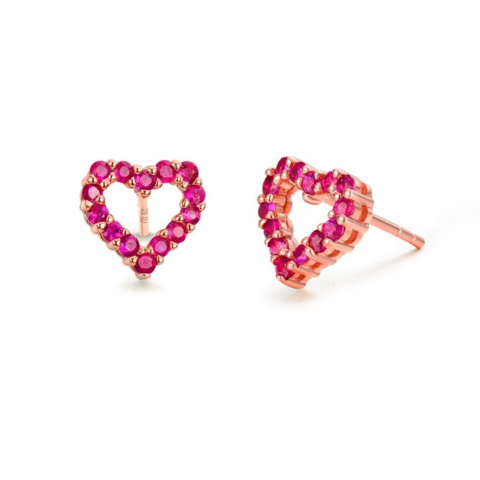 Heart Ruby Earrings | TIARIA | Bridestory