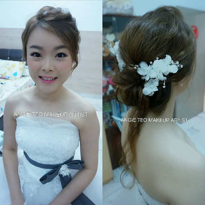 Actualday bridal makeup hairdo by Angie Teo | Bridestory.com