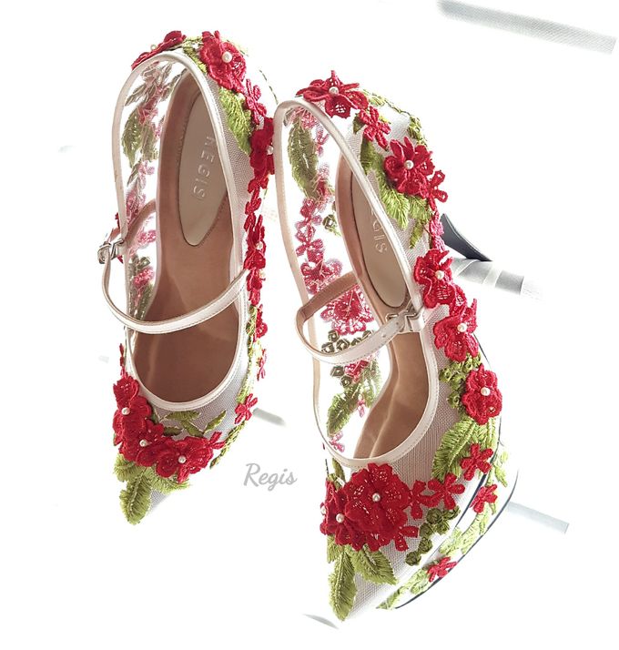 Red Rose heels by Regis Bridal Shoes | Bridestory.com