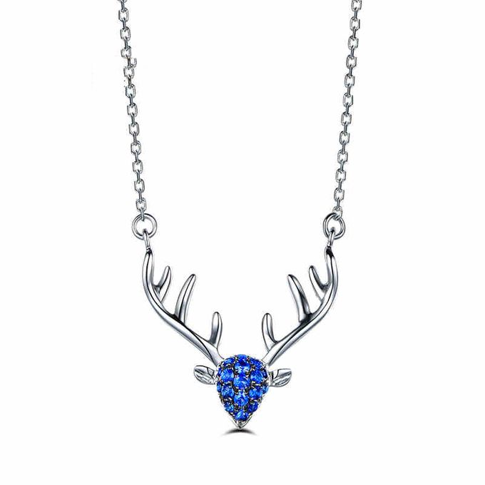 Gold Dearest Deer Saphire Necklace by TIARIA | Bridestory.com